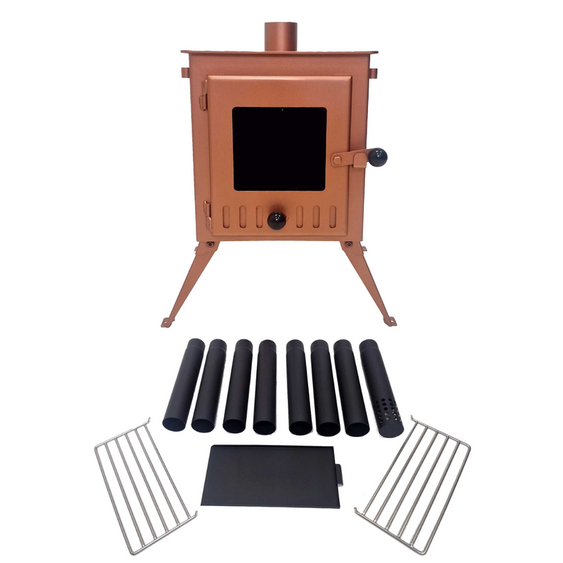 Outbacker® Firebox Vista Large Window Portable Tent Stove & Complete 2
