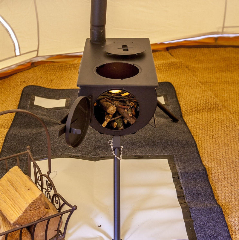 Outbacker® Pioneer Portable Window Tent Stove & Complete 2.41m Flue Ki