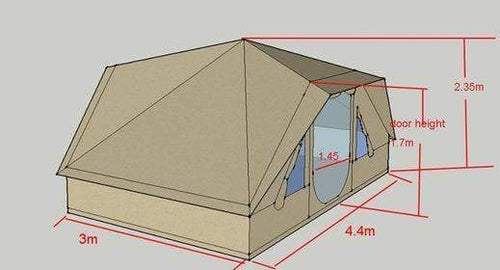 4.4m x 3m DubPod™ 'Roamer' 285gsm 100% Natural Canvas | Camper Awning
