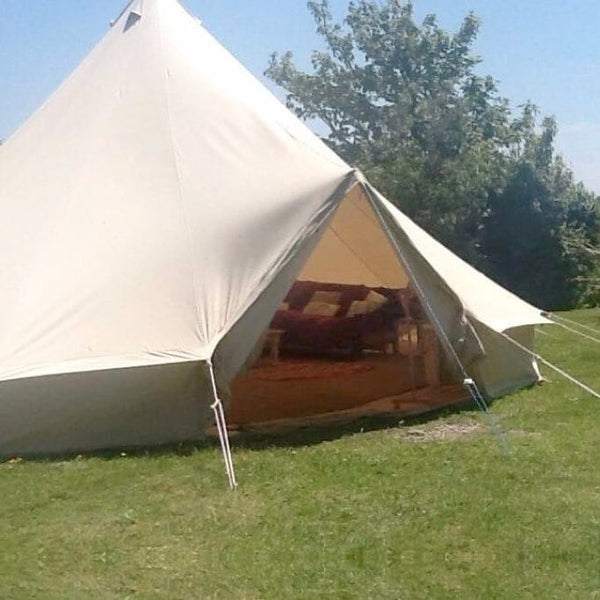 7.5m Bell Tent 285gsm 100% Natural Canvas | Twin Door